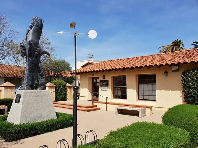 The Ojai Visitor Center stands as a perfect introduction to town life, complete with an eagle sculpture that seems to say, "Yes, you've arrived somewhere special."