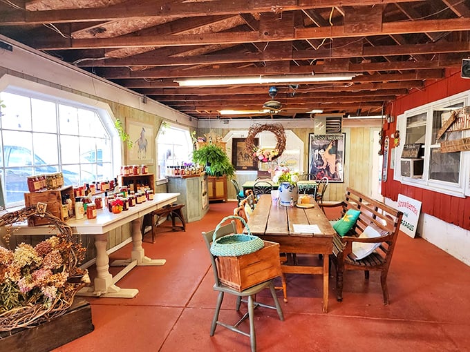 Rustic wooden beams and farmhouse tables create the perfect setting for pie-based epiphanies. This isn't décor—it's a warm hug in architectural form.