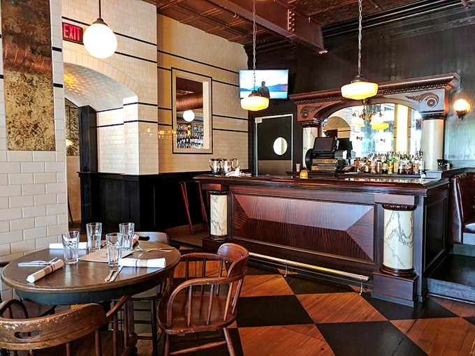 Where industrial chic meets old-world charm. That magnificent bar isn't just serving drinks—it's telling stories spanning generations.