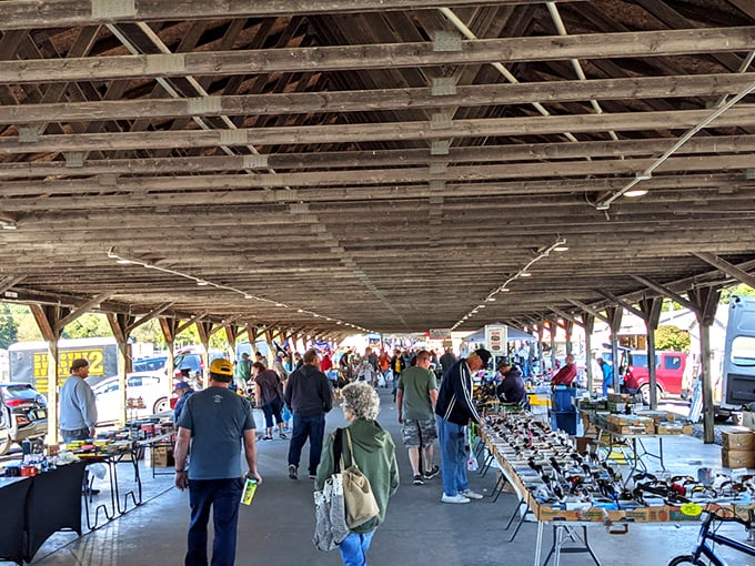 Old-school treasure hunting at its finest! Rogers' covered pavilions offer that perfect blend of outdoor market feel with much-needed shade.