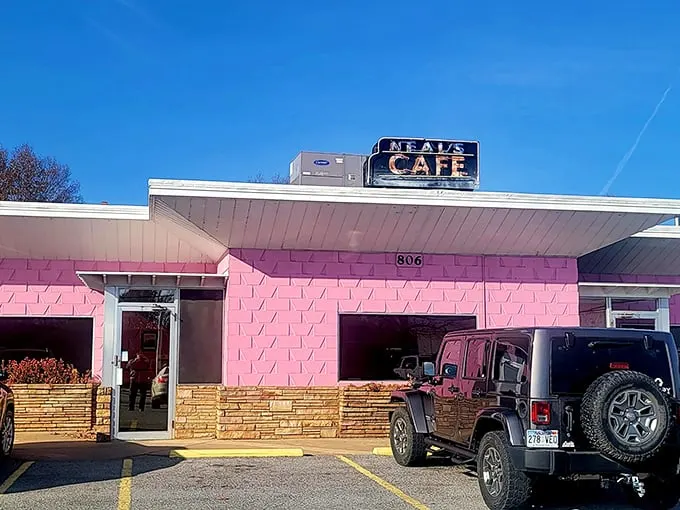 The neon sign at Neal's has been guiding hungry travelers to gravy paradise longer than most GPS systems have existed.