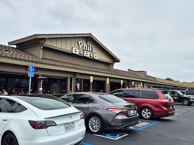 Rain or shine, Phil's stands ready to satisfy your primal need for perfectly smoked meat. The parking lot is full for a reason.