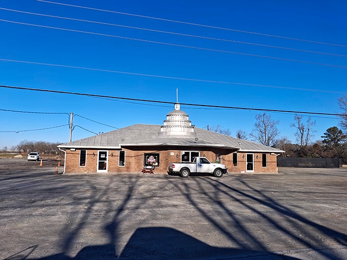 Not just a smoke signal—this iconic dome announces you've arrived at whole hog heaven in Ayden.