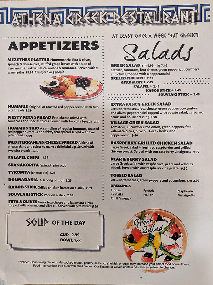 This menu isn't just a list of dishes—it's a passport to Greece without the jet lag or currency exchange fees.