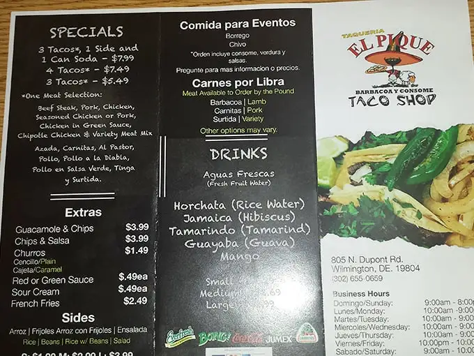 This menu isn't just a list—it's a roadmap to happiness. The aguas frescas section alone is worth the trip across state lines.