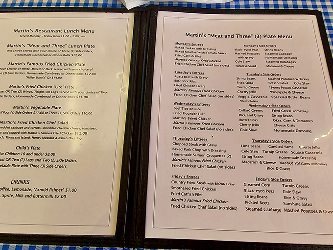 This menu isn't just a list of dishes—it's a roadmap to happiness with daily specials that'll make your week worth living.