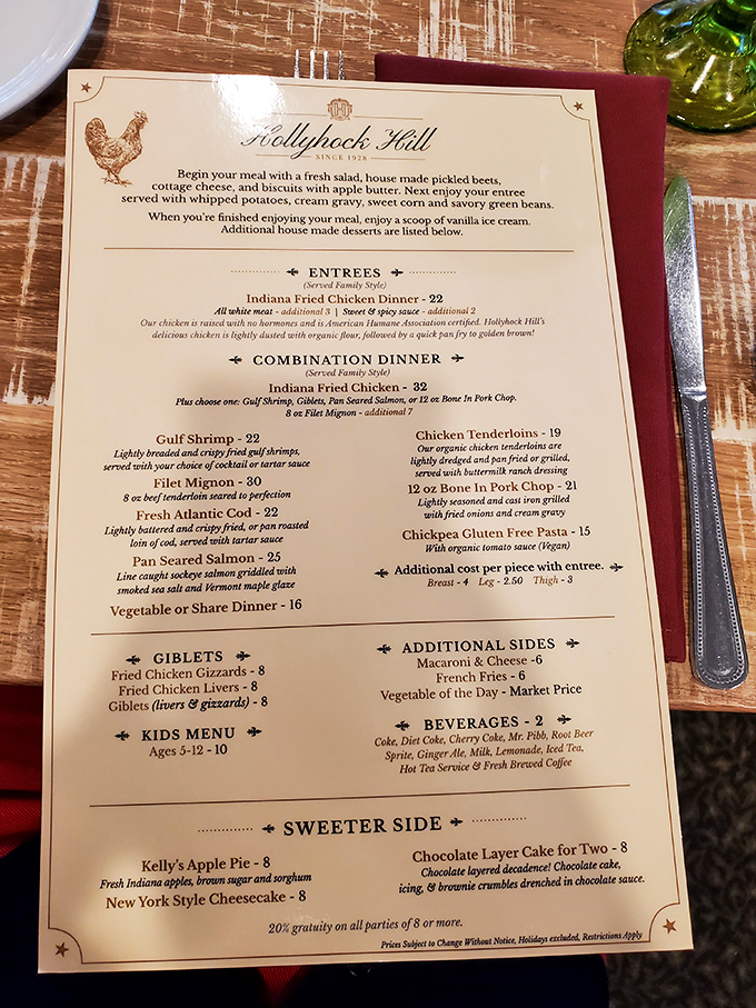 This menu isn't just a list of dishes; it's a declaration that some traditions are worth preserving—especially when they involve fried chicken.