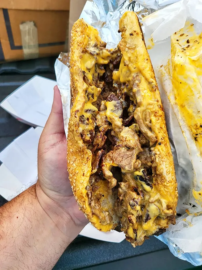 The perfect cheesesteak reveals itself with that first bite – tender meat, melted cheese, and a roll that's somehow both sturdy and yielding.