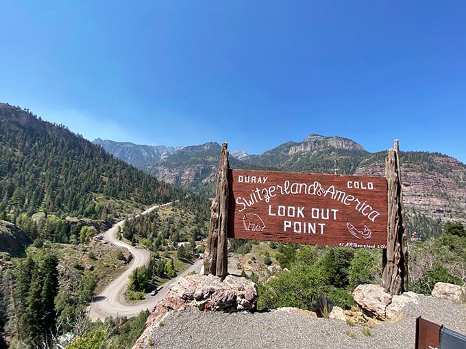 "Switzerland of America" isn't just clever marketing – this lookout point proves Ouray earned the title fair and square.