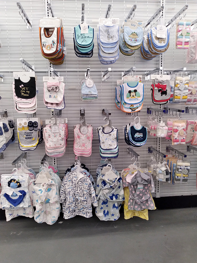 Baby bibs with sassy sayings and tiny outfits that'll be outgrown before you finish this sentence—parenthood's financial relief center.