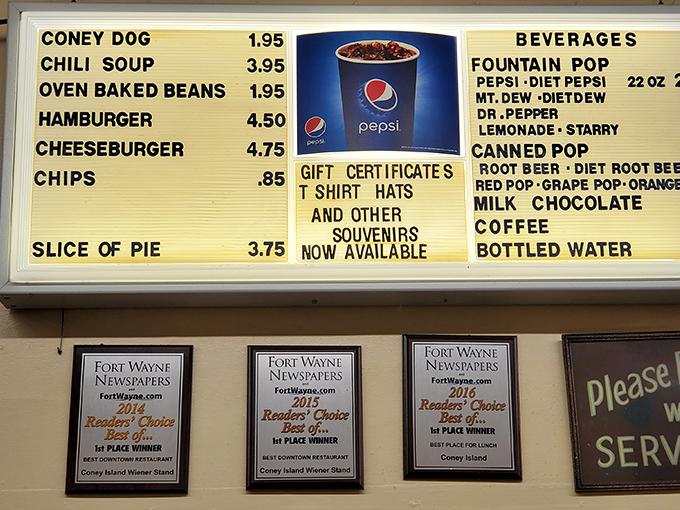 A menu board that doesn't need fancy fonts or pretentious descriptions—just the honest promise of comfort food that's stood the test of time.