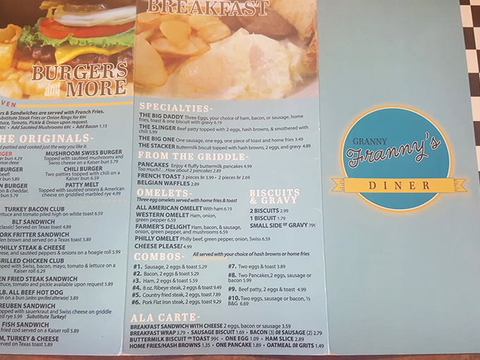 The menu reads like a love letter to American comfort food classics – complete with The Slinger, a breakfast dish that could fuel a small tractor.