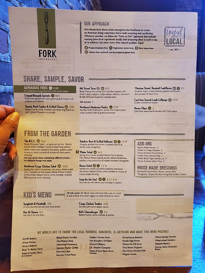 Farm to Fork isn't just clever wordplay here—it's a delicious manifesto spelled out in asparagus fries, rainbow beets, and locally-sourced goodness.