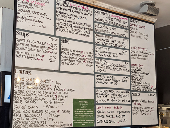 The handwritten chalkboard menu—a culinary roadmap to happiness that changes with the seasons and the chef's inspiration.