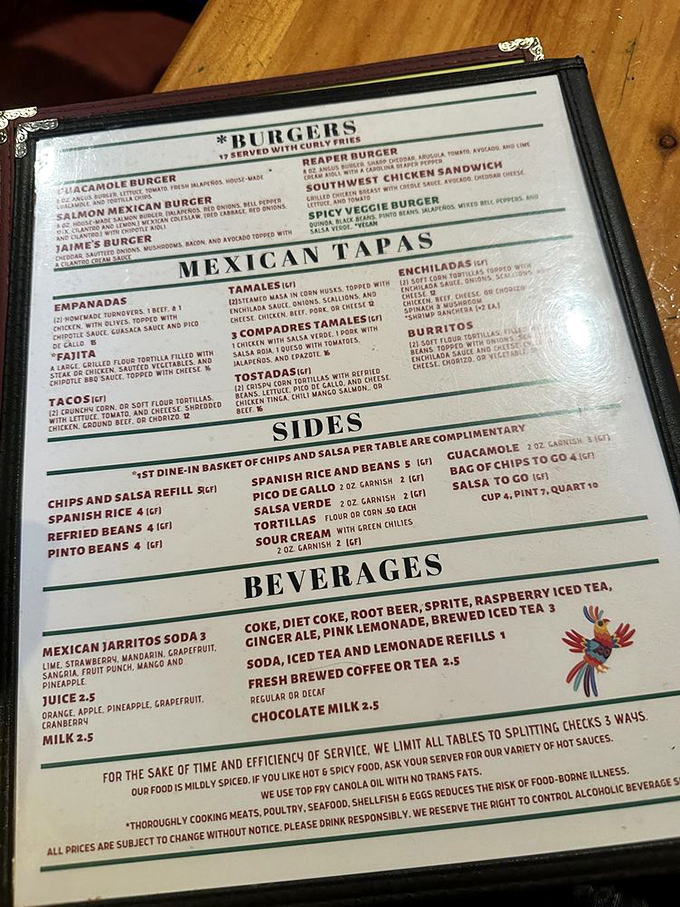 A menu that reads like a love letter to Mexican cuisine. So many choices, so little stomach space—the foodie's eternal dilemma.