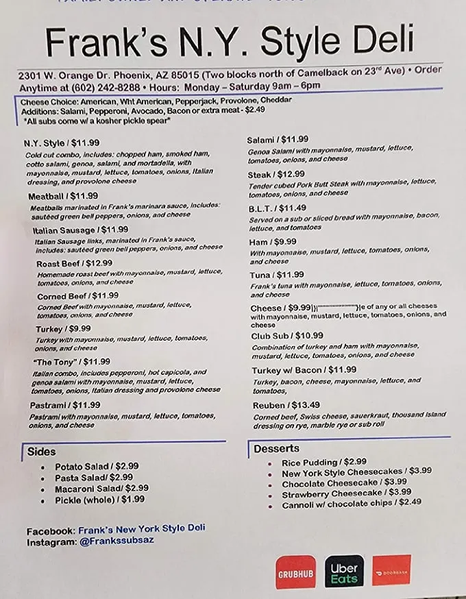 This menu isn't just a list of sandwiches—it's a roadmap to happiness. Each option more tempting than the last.