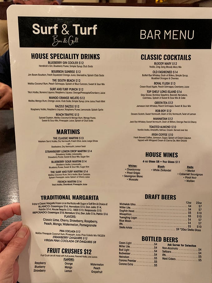 The cocktail menu reads like a vacation in liquid form. That Blueberry Gin Cooler is practically begging to be your new summer fling.