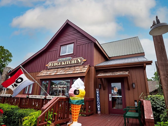 The Nashville Fudge Kitchen isn't just a shop—it's a shrine to sugar where that giant ice cream cone statue practically whispers your name.