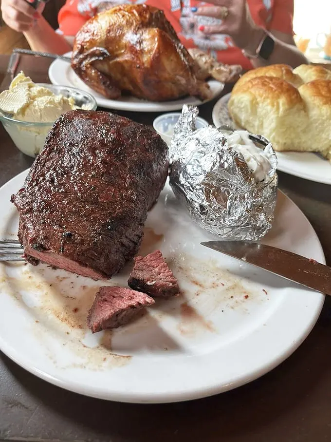 This isn't just a steak—it's a declaration of independence from dainty portions. The 30-ounce sirloin demands respect and a serious appetite.