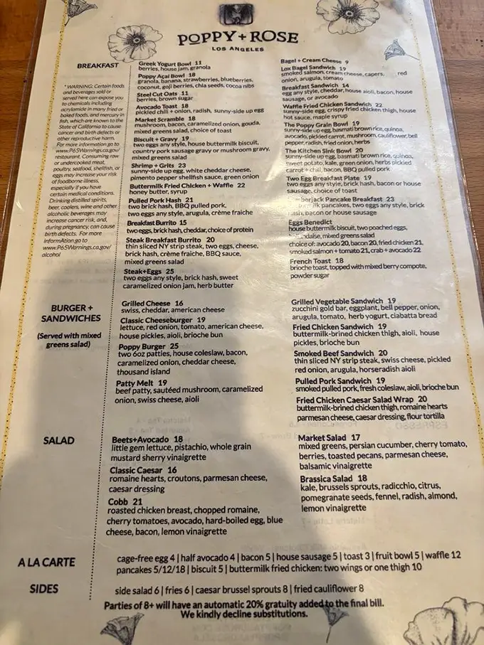 This menu reads like a love letter to comfort food classics. Warning: decision paralysis may occur when faced with this many delicious options.