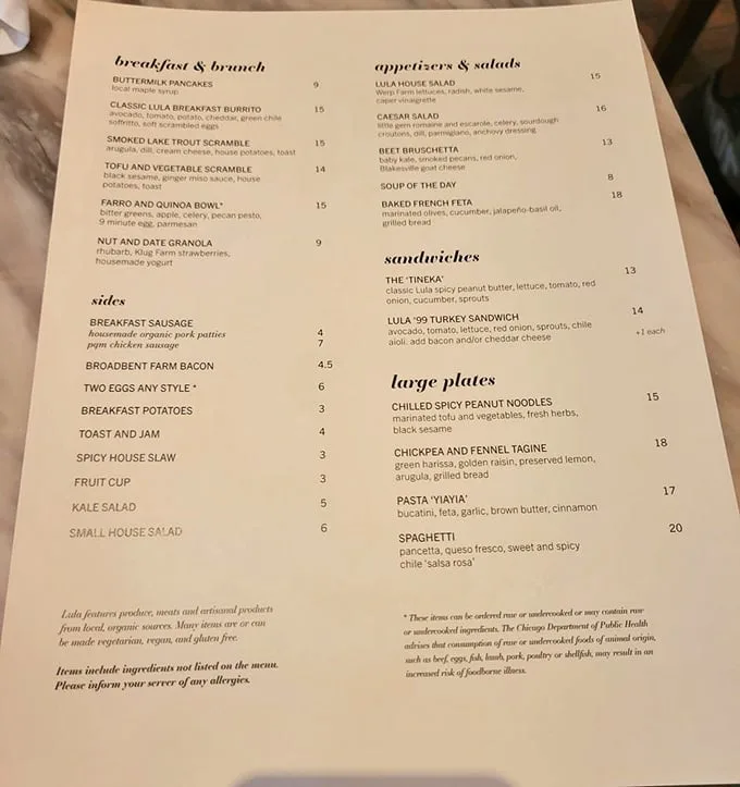 A menu that reads like a love letter to breakfast. Each description makes you want to order everything and regret nothing.