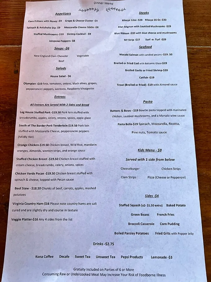 The menu reads like a love letter to American cuisine, with those legendary ribeyes taking center stage. Decision paralysis has never been so delicious.