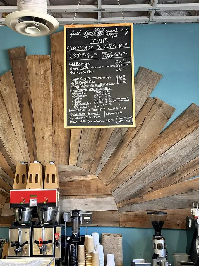 The chalkboard menu of delights—where decisions become impossible and "I'll take one of each" becomes a reasonable life choice.