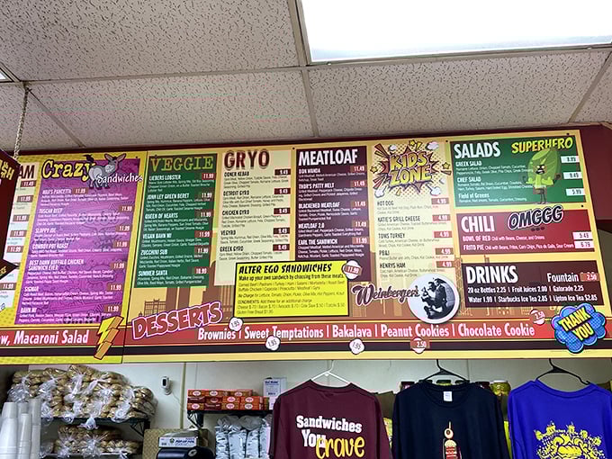 This isn't just a menu—it's a sandwich manifesto with categories that deserve their own ZIP codes.