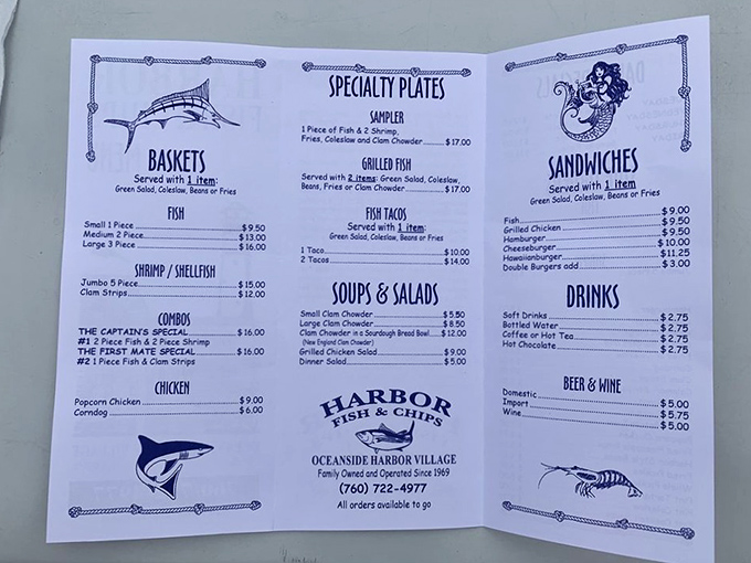 A menu that doesn't need fancy fonts or pretentious descriptions—just straightforward seafood excellence that speaks for itself.