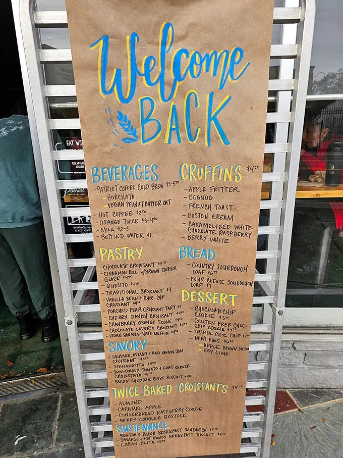 This menu board isn't just a list—it's a treasure map where X marks the spot for your next favorite breakfast obsession.
