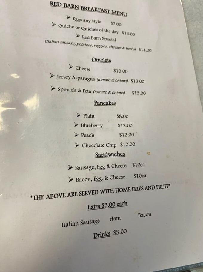 This menu isn't just a list of food—it's a roadmap to happiness. The Jersey Asparagus omelet alone is worth setting your GPS for Hammonton.