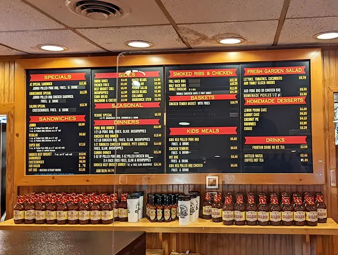 The menu board – a roadmap to happiness. Each line represents a different path to what might be the best day of your stomach's life.