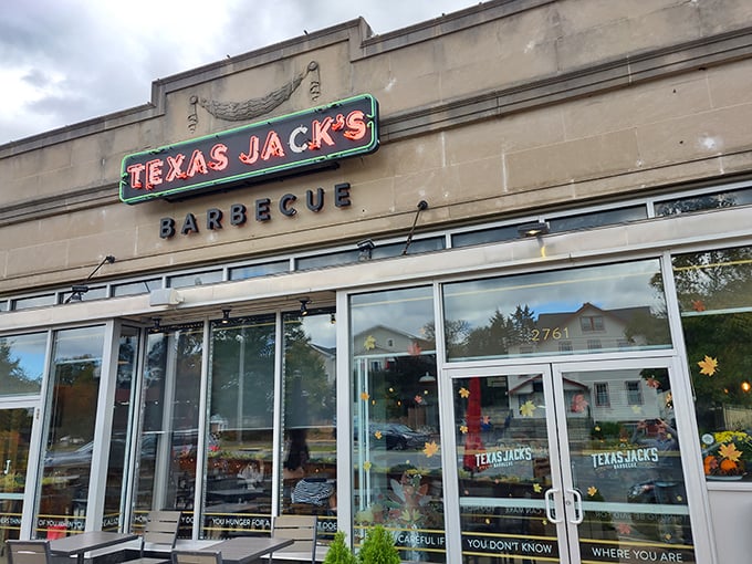 Texas Jack's historic façade houses modern barbecue magic – where Arlington meets Austin in the most delicious way.