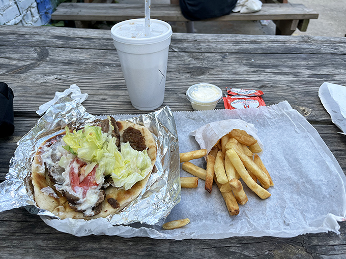 A properly packed gyro is like a well-crafted symphony—each element plays its part perfectly. This one deserves a standing ovation.