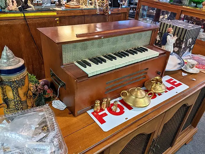 Not your average keyboard. This vintage piano might have accompanied silent films or played ragtime for flappers in a previous life.