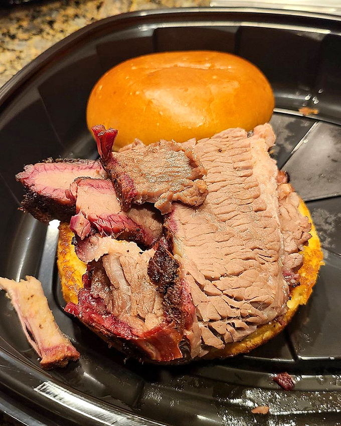 Behold the perfect brisket sandwich—where smoke ring meets pillowy bun in a romance that makes Valentine's Day look casual.