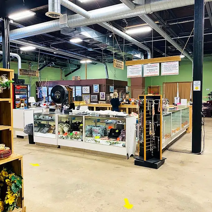 The jewelry counter gleams with potential heirlooms and statement pieces. One person's "last season" is another's "just discovered designer find."