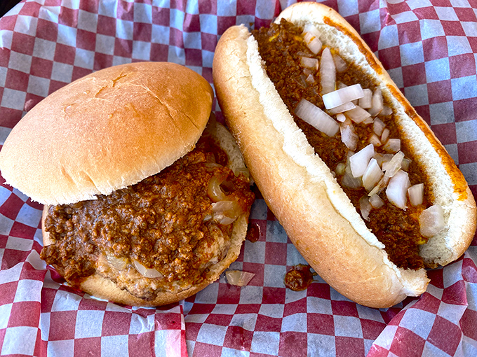 Food that doesn't need a filter to look good. The chili dog and burger duo at G&A proves that simplicity, when executed perfectly, is culinary genius.