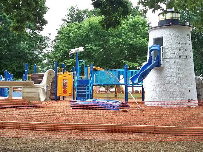 Who says playgrounds can't be educational? This lighthouse-themed play area lets kids climb while parents enjoy waterfront views.