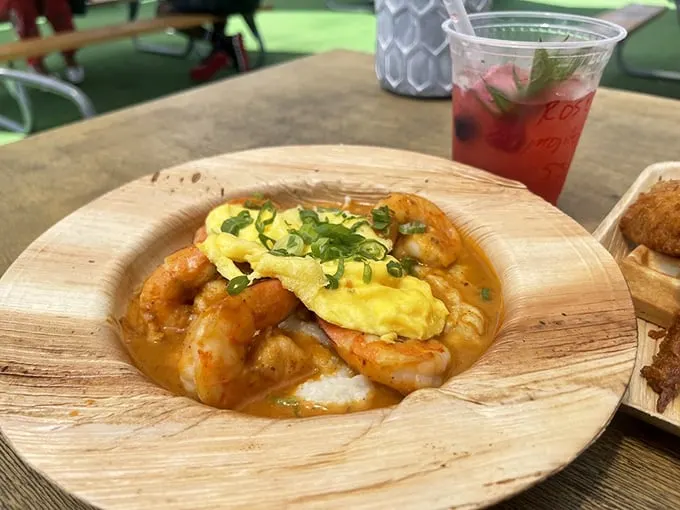 Shrimp and grits that would make Charleston jealous – plump shrimp nestled in creamy grits with a sunny egg on top. Southern comfort with California flair.