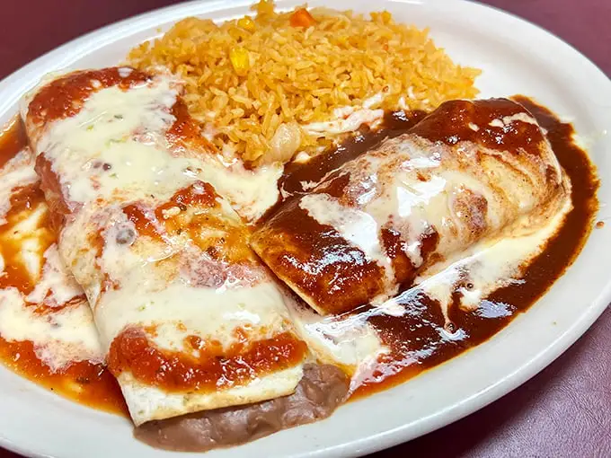 These enchiladas aren't just covered in sauce and cheese—they're smothered in the kind of love that makes you want to hug the chef.