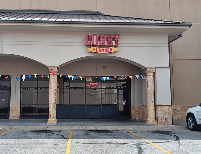 Festive bunting frames this Tulsa institution like birthday decorations for a place that's been celebrating good taste for generations.