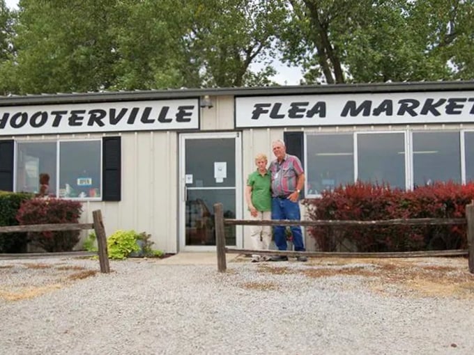 Hooterville's modest exterior belies the treasures within—like finding out your quiet neighbor used to tour with The Rolling Stones.