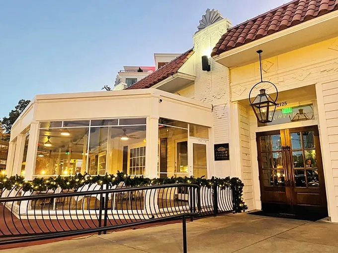 Porch and Parlor's elegant white exterior is like the culinary equivalent of a southern gentleman – refined on the outside, sizzling on the inside.
