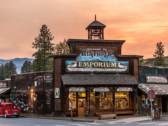Winthrop's Old West vibe isn't just for show – the Emporium looks like it's waiting for cowboys to hitch their horses outside.