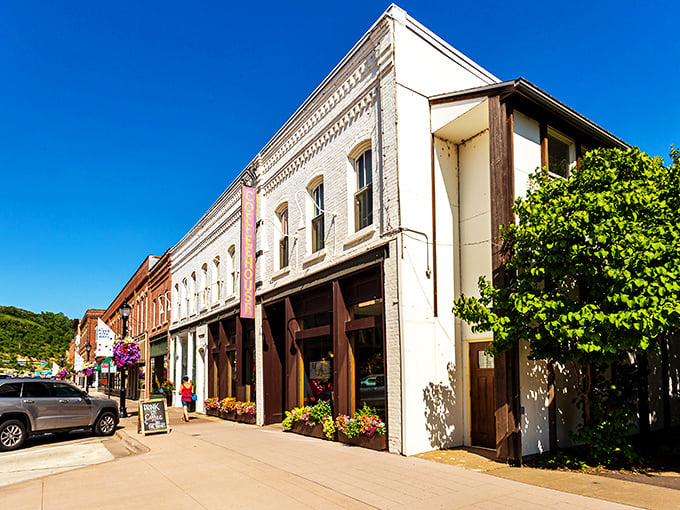Red Wing: Brick buildings stand proudly along Main Street, their weathered facades telling tales of river commerce and Midwestern resilience.