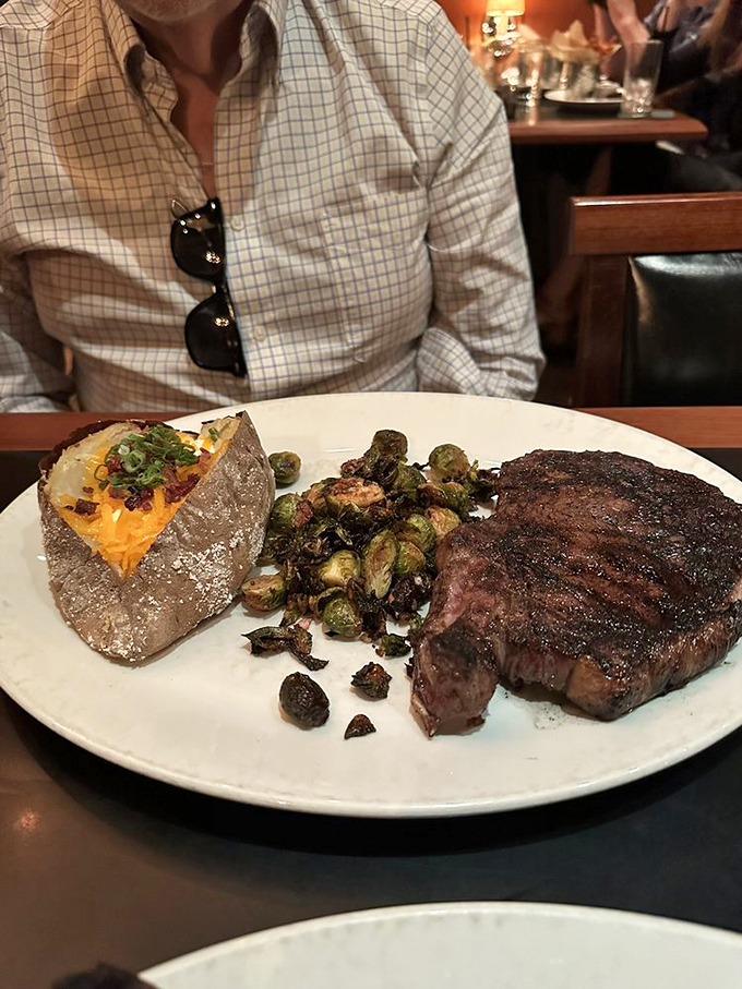 Behold the seared tuna—a culinary mullet: business-seared on the outside, party-rare on the inside. Those fingerling potatoes aren't too shabby either.