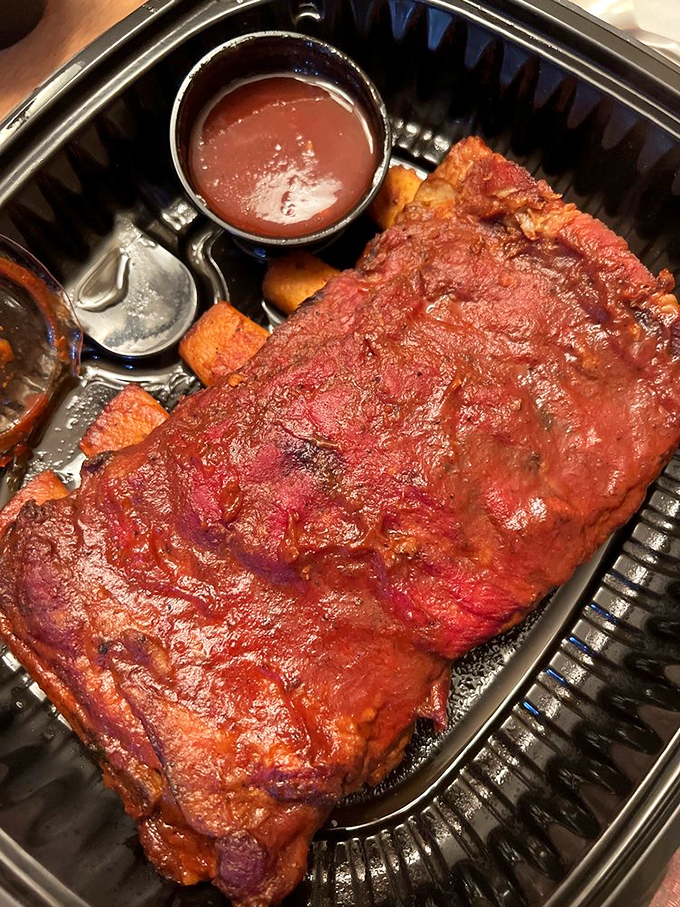 Barbecue artistry at its finest. That smoke ring is like nature's way of applauding the pitmaster's patience.