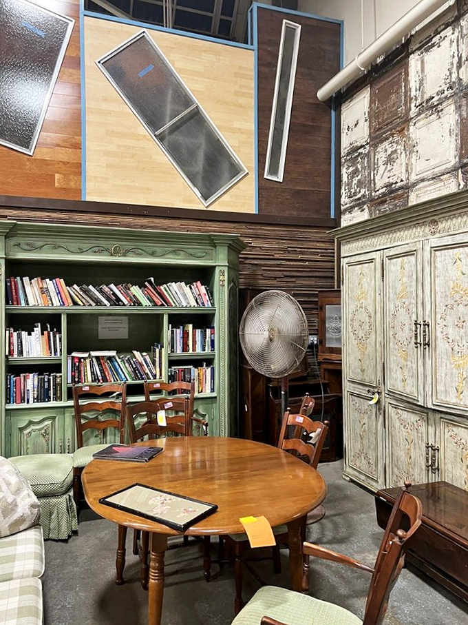 This isn't just a bookshelf—it's a literary speakeasy, complete with vintage volumes and enough character to star in its own period drama.