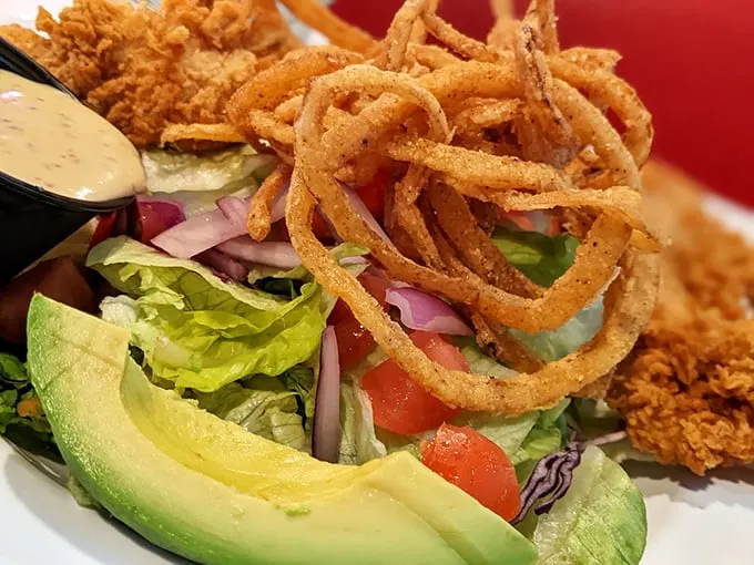 The Chicken Club Salad – where "salad" is just a technical term for "delicious things arranged on lettuce."